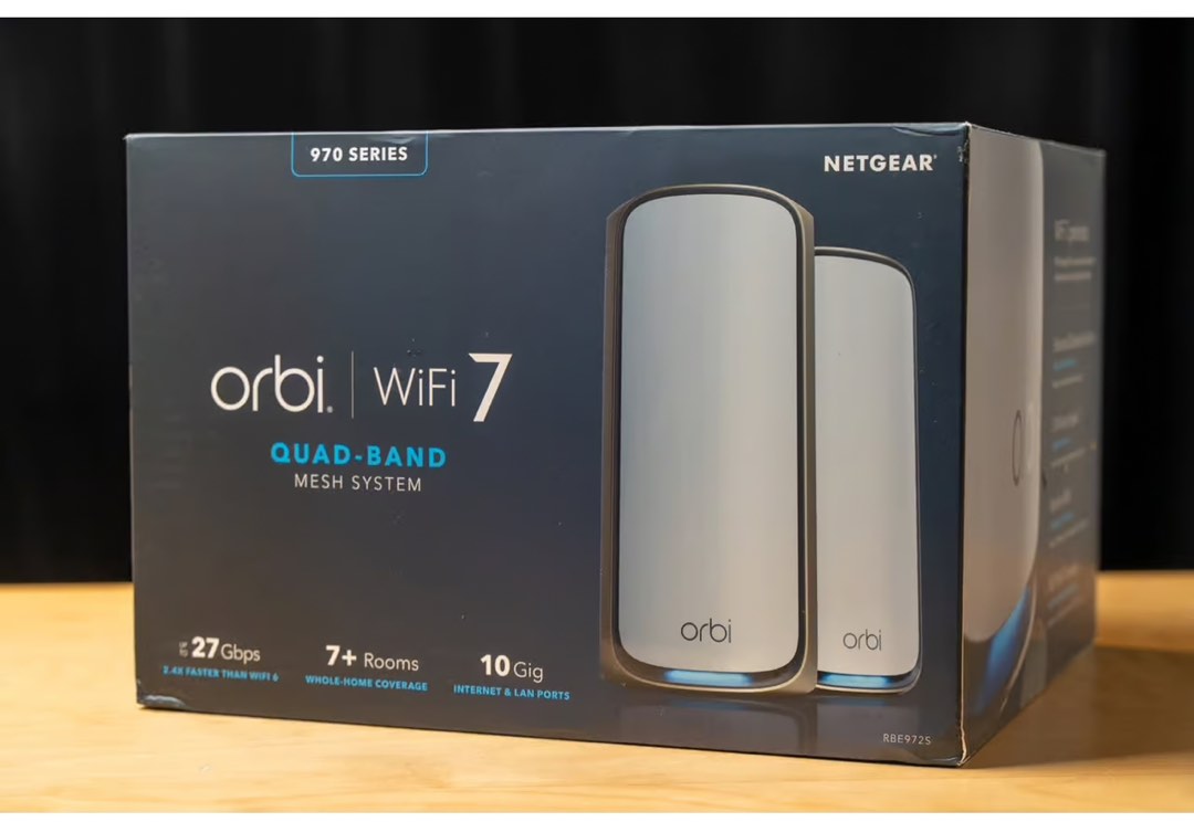 全新 Netgear Orbi 970 Series Quad-Band WiFi 7 Mesh Add-on Satellite ...