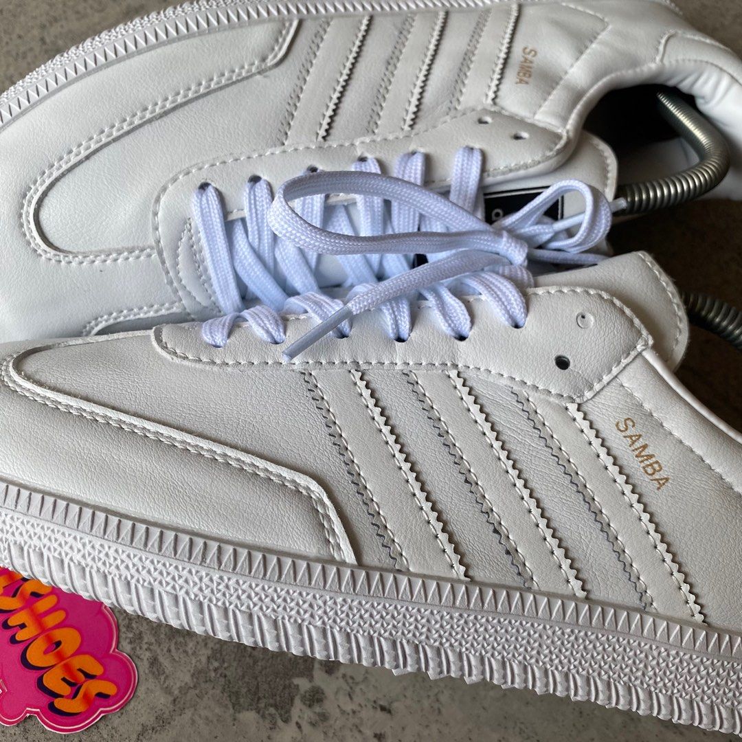 ADIDAS SAMBA FULL WHITE, Fesyen Pria, Sepatu , Sneakers di Carousell