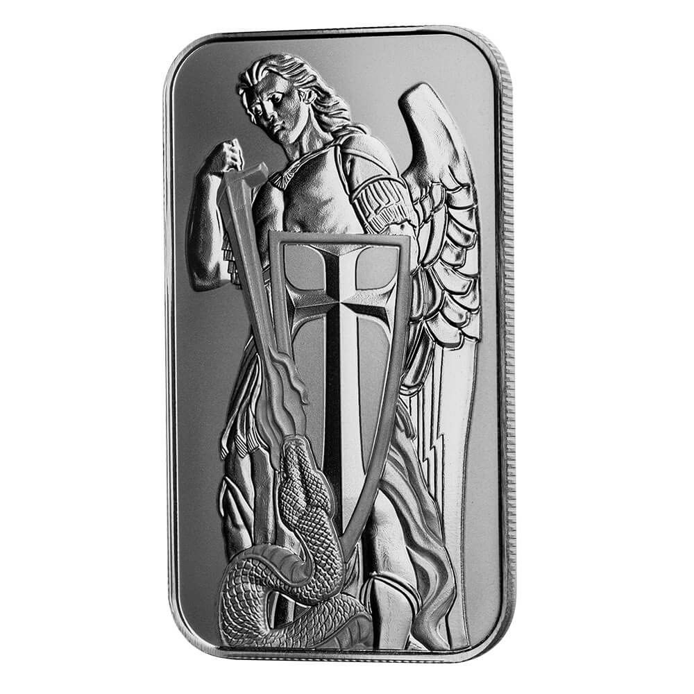 ARCHANGEL MICHAEL 1 OZ PURE SILVER BAR IN CAPSULE – SCOTTSDALE MINT ...