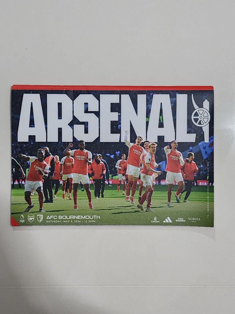 Arsenal v Bournemouth Official Matchday Programme 04-05-24 Saturday 4th ...