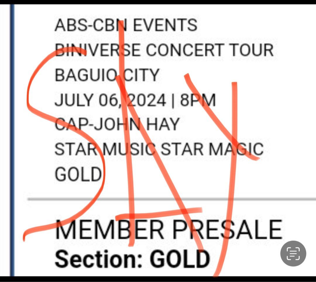 Bini Baguio Gold Ticket, Tickets & Vouchers, Event Tickets on Carousell