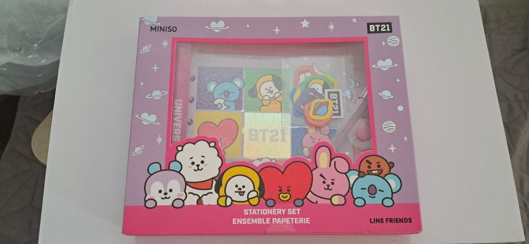 BT21 x Miniso extras - Notebook, sticky notes and stationery set (see ...