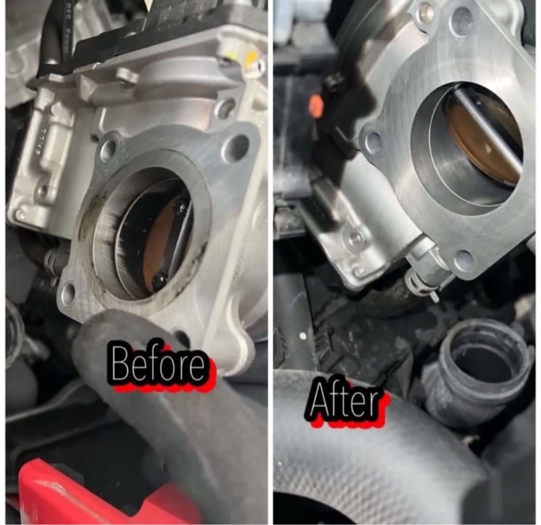 Walnut blasting to intake valve , throttle body cleaning , intake ...