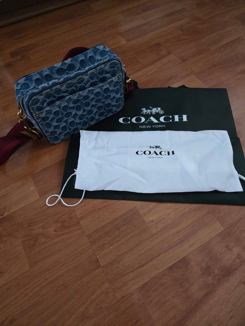Coach x Denim Monogram Camera Bag, Luxury, Bags & Wallets on Carousell