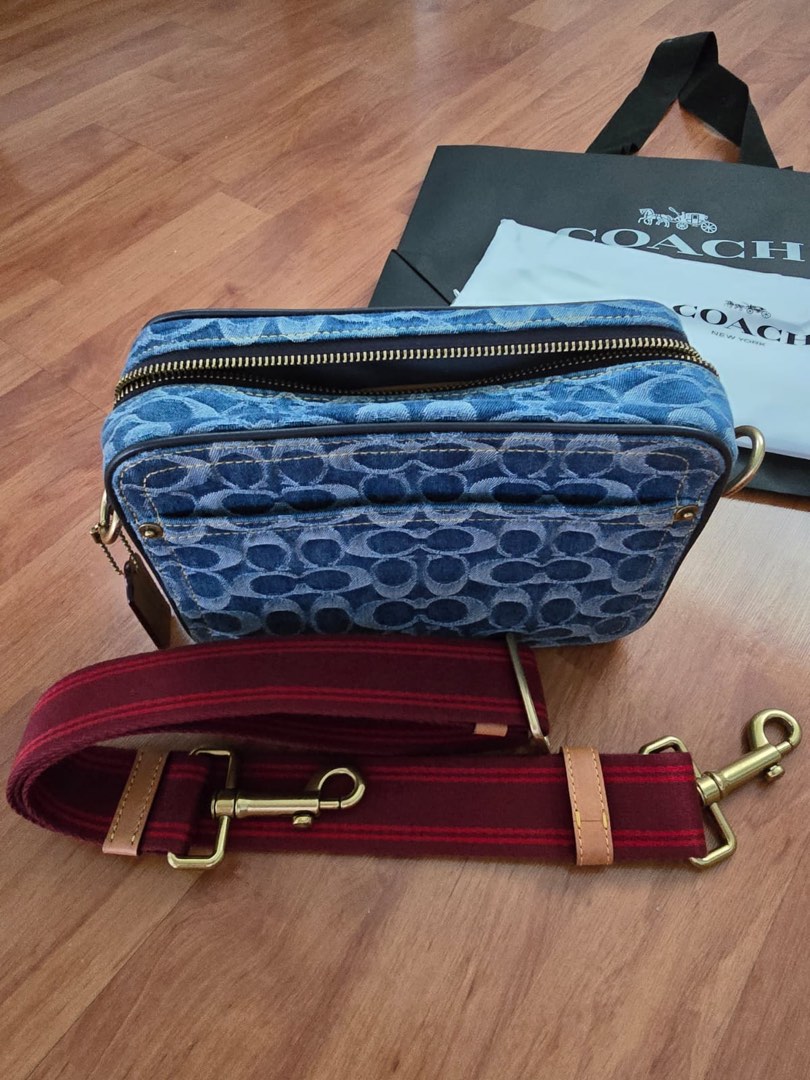 Coach x Denim Monogram Camera Bag, Luxury, Bags & Wallets on Carousell