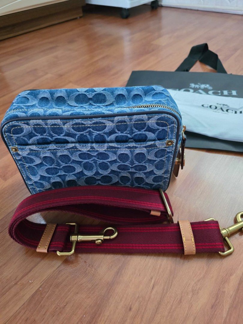 Coach x Denim Monogram Camera Bag, Luxury, Bags & Wallets on Carousell