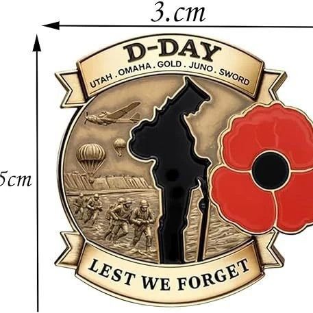 D day Poppy pin 和平紀念心口針連禮盒, 男裝, 手錶及配件, 袖口扣 - Carousell