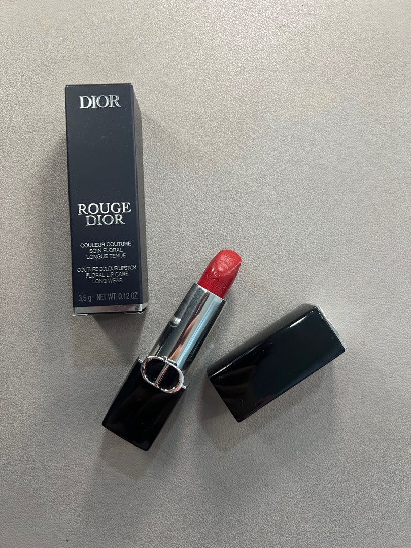 Dior Rouge Lipstick in 999 Satin, Beauty & Personal Care, Face, Makeup ...