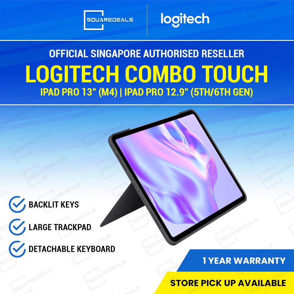 (FREE DELIVERY) Logitech Combo Touch iPad Pro 13" M4 Pro 12.9" 5th 6th ...