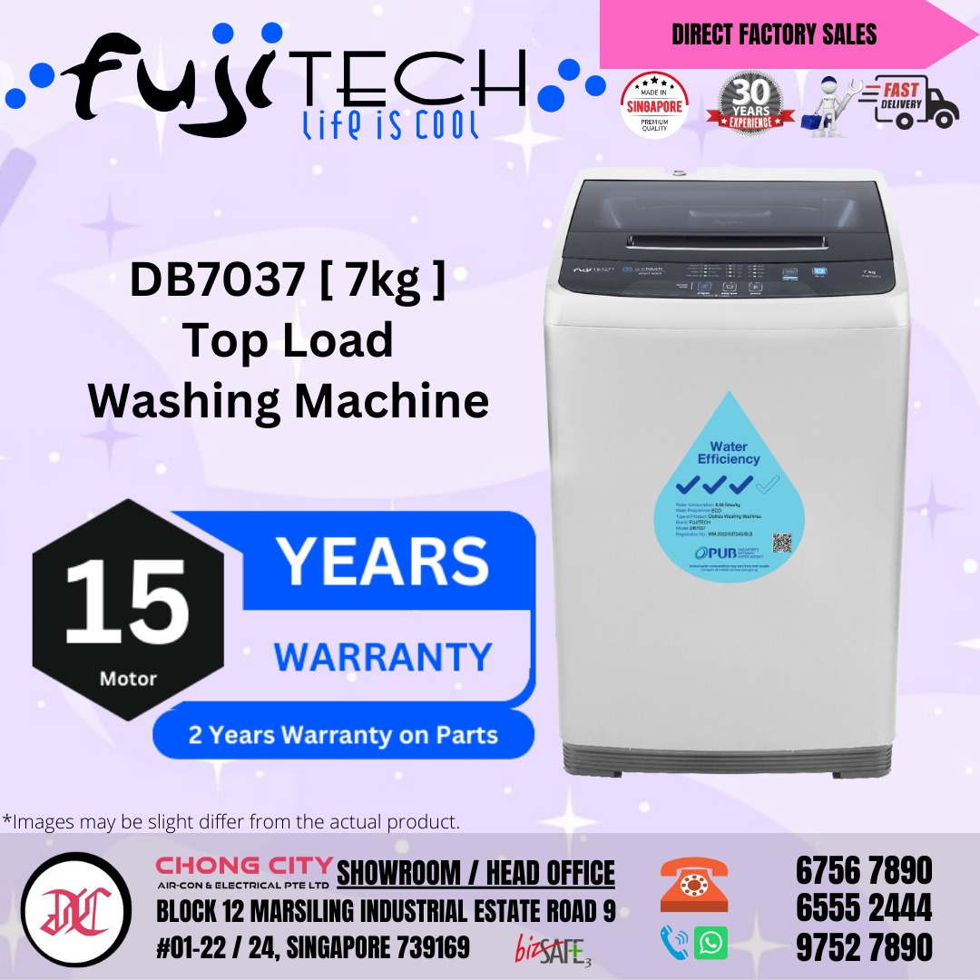 FUJITECH Washing machine [7Kg] [DB7037], TV & Home Appliances, Washing ...