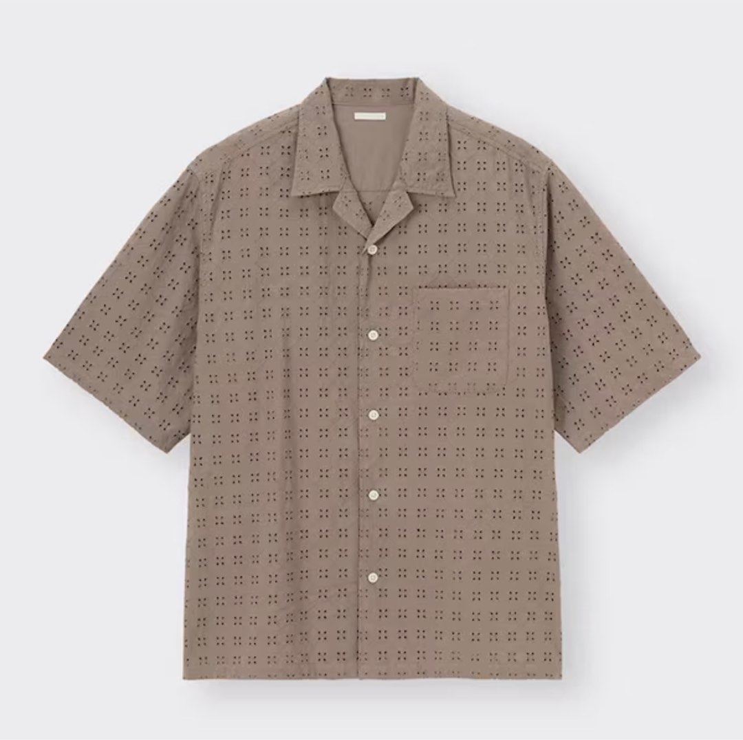 GU Polo Open Collar Brown, Men's Fashion, Tops & Sets, Tshirts & Polo ...