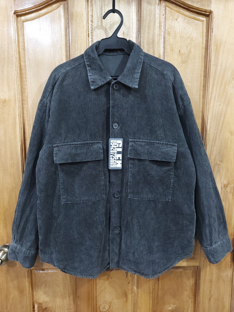 GU by Uniqlo Corduroy CPO Overshirt Jacket MENS (Gray), Men's Fashion, Coats, Jackets and ...