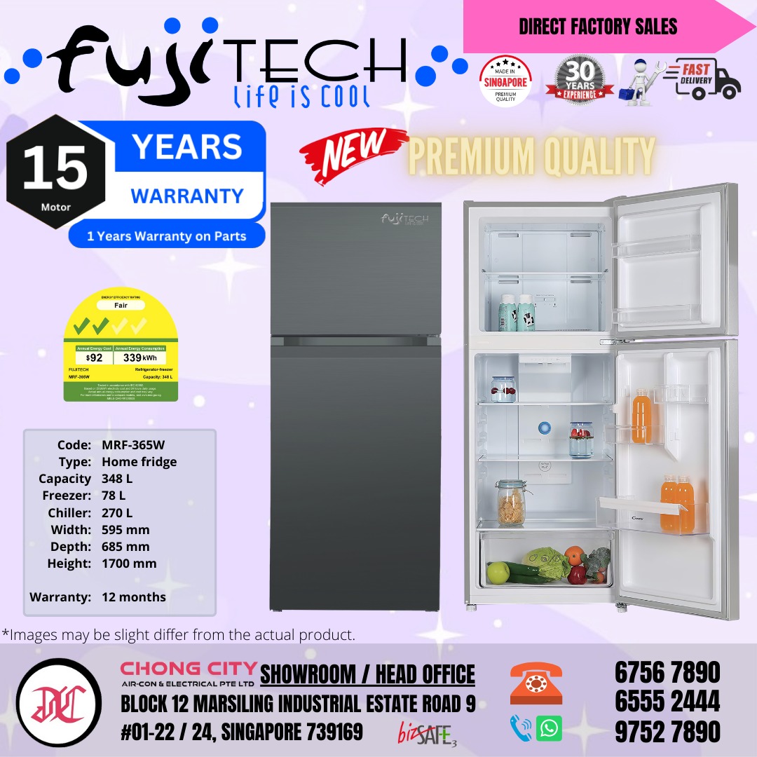 Home Fridge MRF-365W [FUJITECH] [NEW] [348L], TV & Home Appliances ...