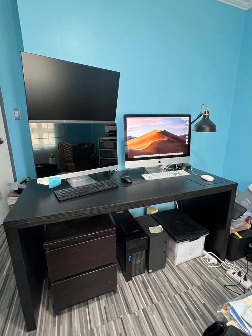 Ikea Black Malm Desk, Furniture & Home Living, Office Furniture ...