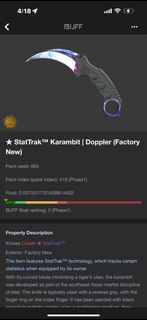 Karambit Doppler P3 | CS2 CSGO Phase 3, Video Gaming, Gaming Accessories, In-Game Products on ...
