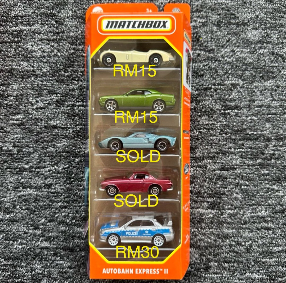 MATCHBOX AUTOBAHN EXPRESS II Jaguar XK140 Roadster Dodge Challenger SRT ...