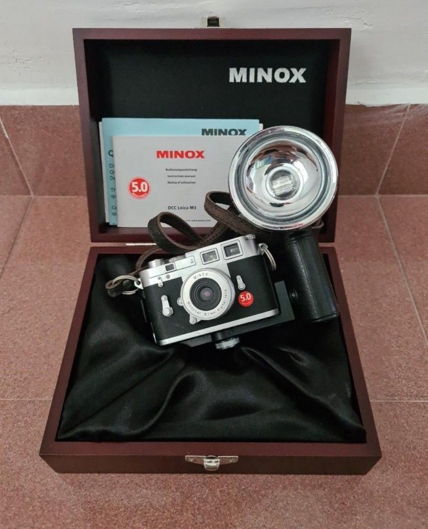 Minox Miniature Of Leica M3 with flash, Photography, Cameras on Carousell