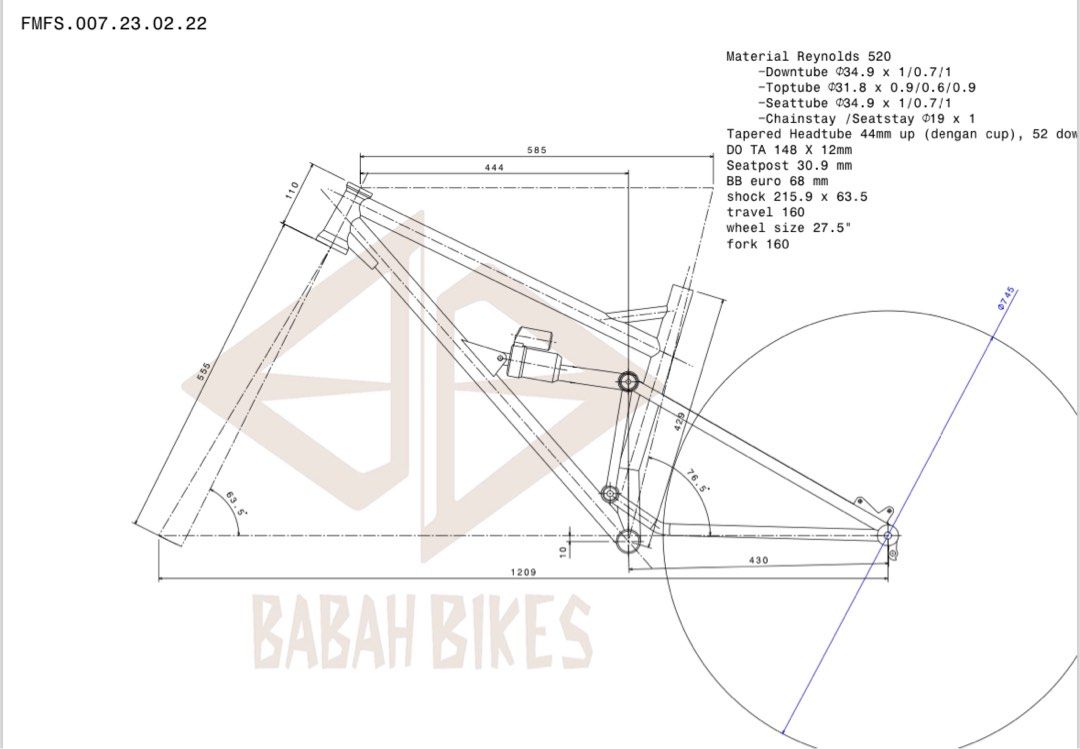 Mtb full suspension frame, Sports Equipment, Bicycles & Parts, Bicycles ...