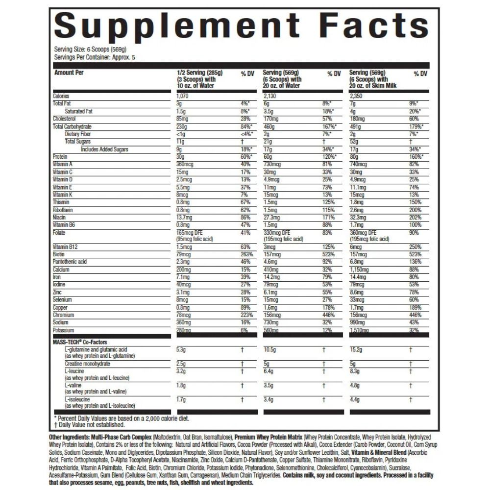 MuscleTech Mass Tech Extreme 2000 (New Bag Packaging) 6 lbs (Exp Oct ...