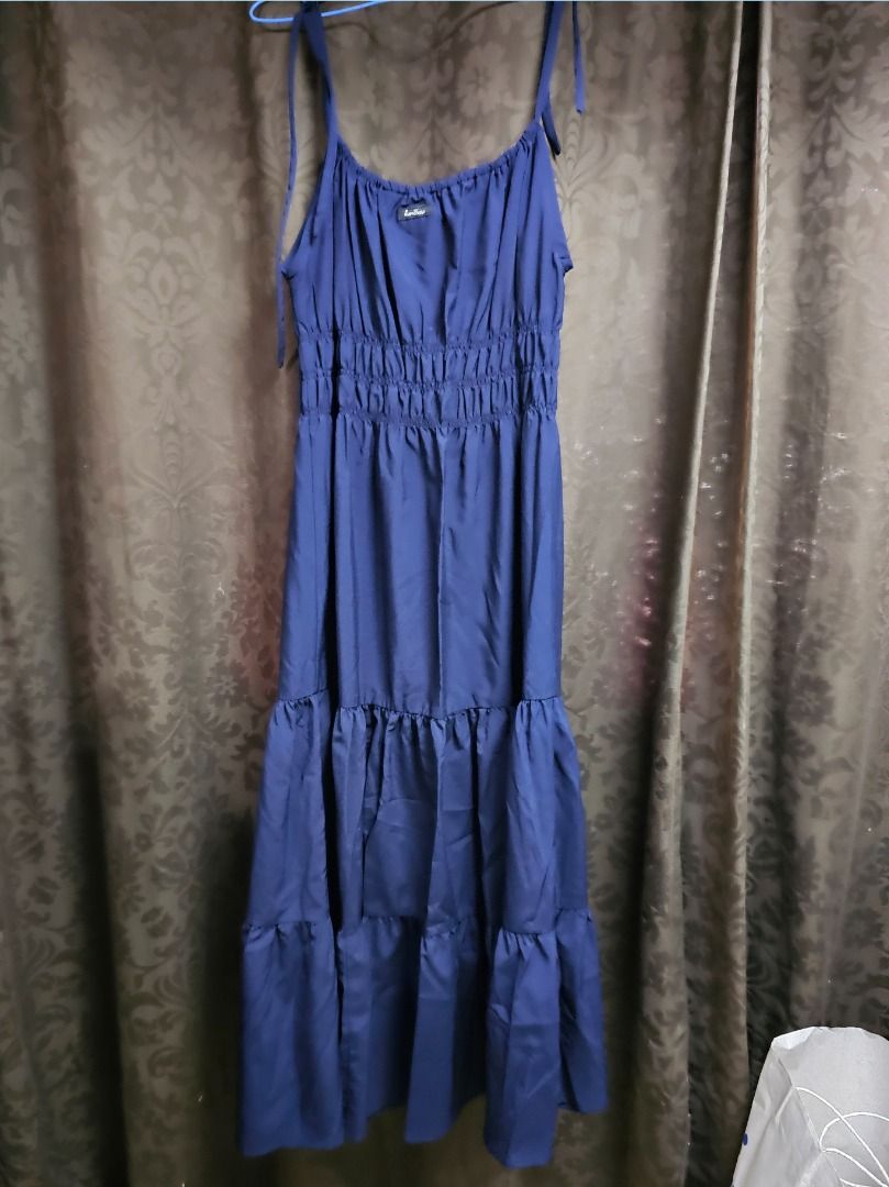 Navy Blue Bridal Dress Entourage Long Formal Dress for Wedding Guests ...