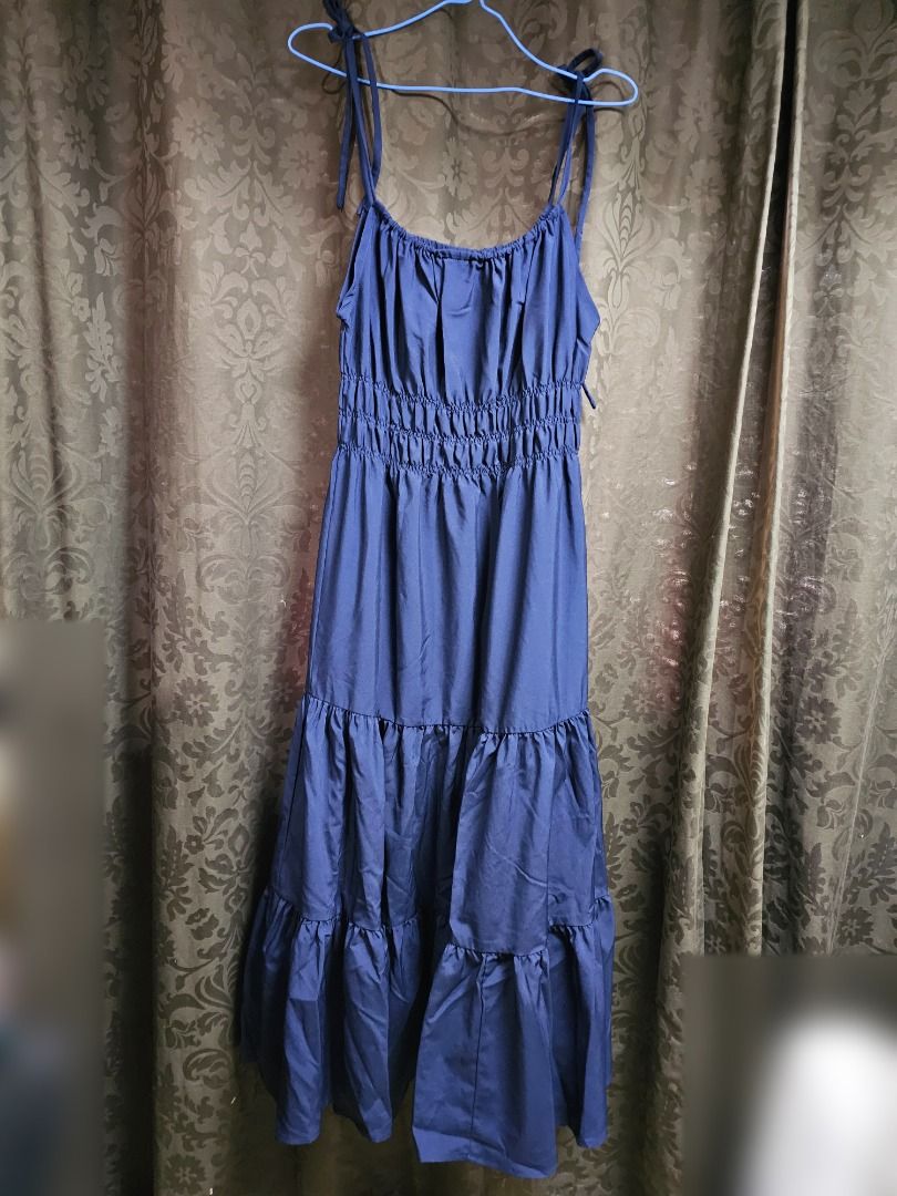 Navy Blue Bridal Dress Entourage Long Formal Dress for Wedding Guests ...