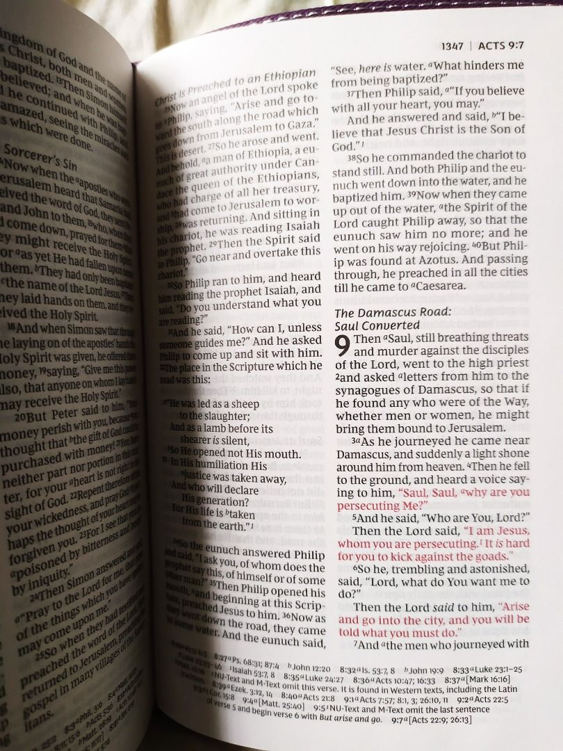 NKJV Thomas Nelson Deluxe Compact Large Print Reference Bible Purple ...