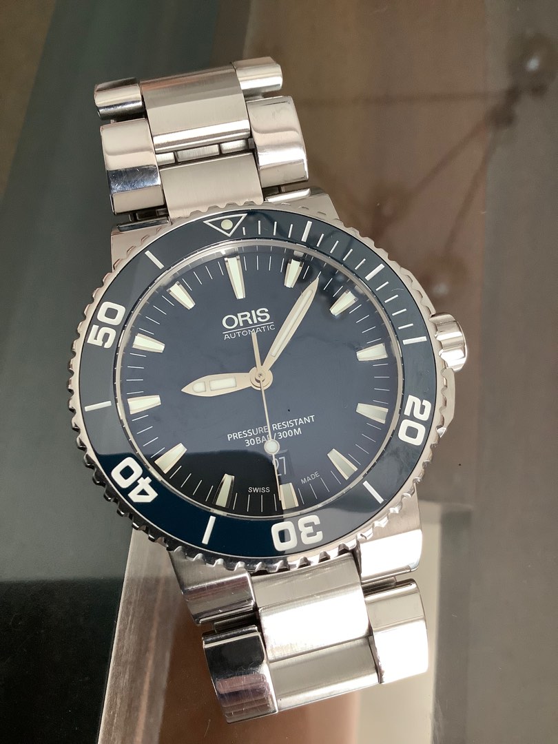 ORIS AQUIS DATE BLUE DIAL, BLUE CERAMIC BEZEL WATCH, Luxury, Watches on ...