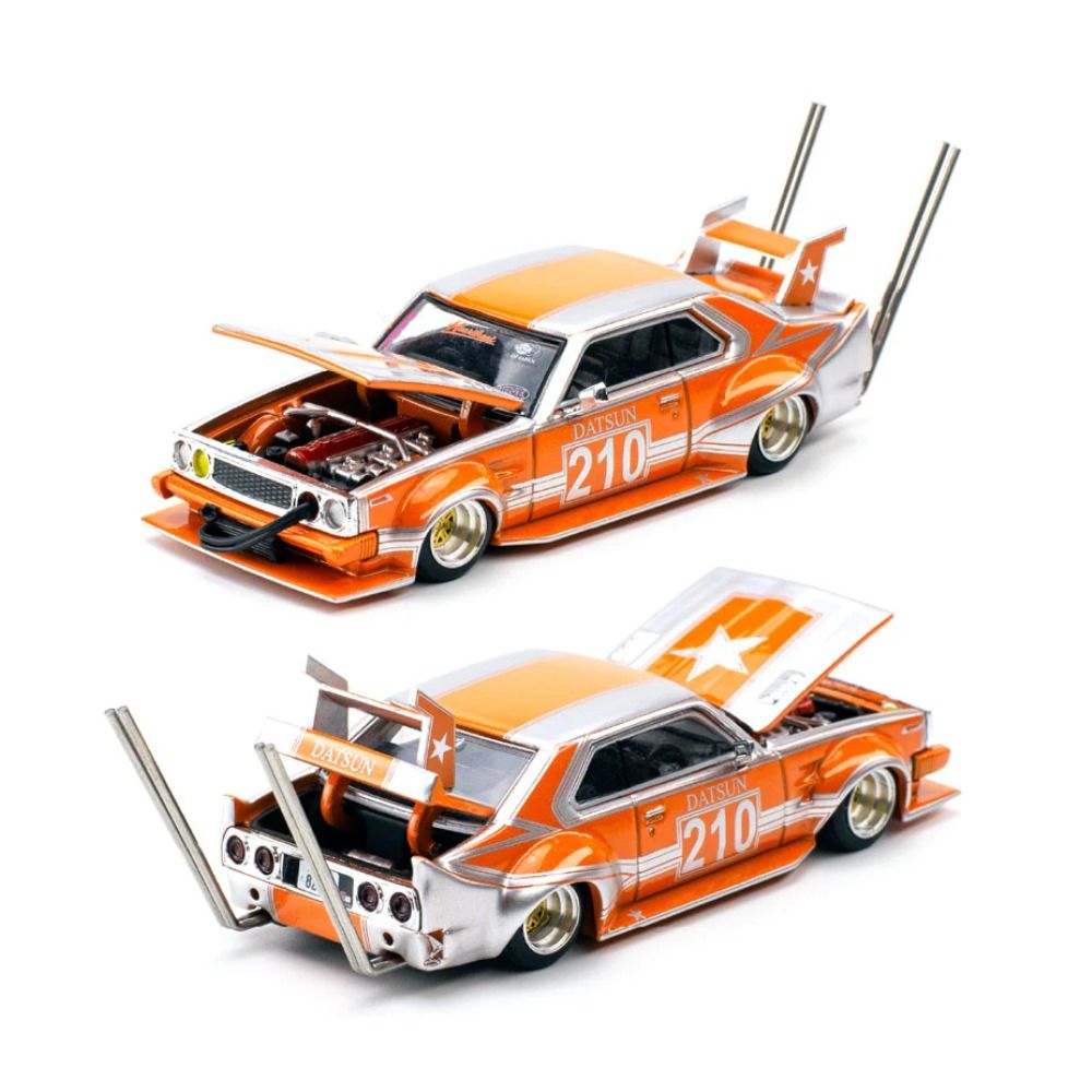 Pop Race 1/64 Scale Skyline C210 Kaido Racer Bosozoku Orange Die-cast ...