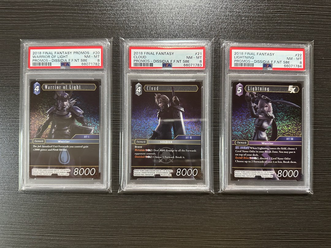 PSA 8 Final Fantasy TCG promo card Dissidia FF NT set Warrior of Light ...