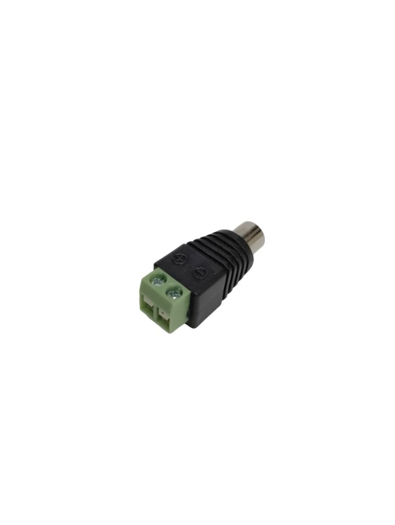 RCA FEMALE to 2-PIN AV SCREW TERMINAL CONNECTOR, SOLDERLESS ADAPTER ...