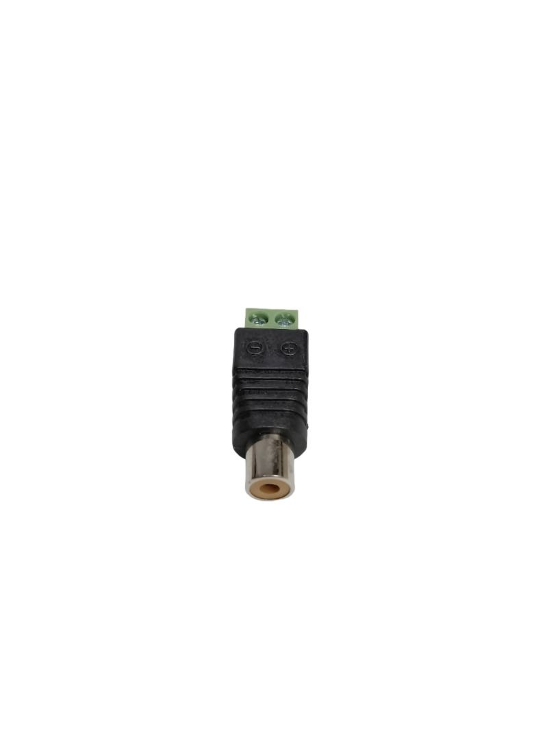 RCA FEMALE to 2-PIN AV SCREW TERMINAL CONNECTOR, SOLDERLESS ADAPTER ...