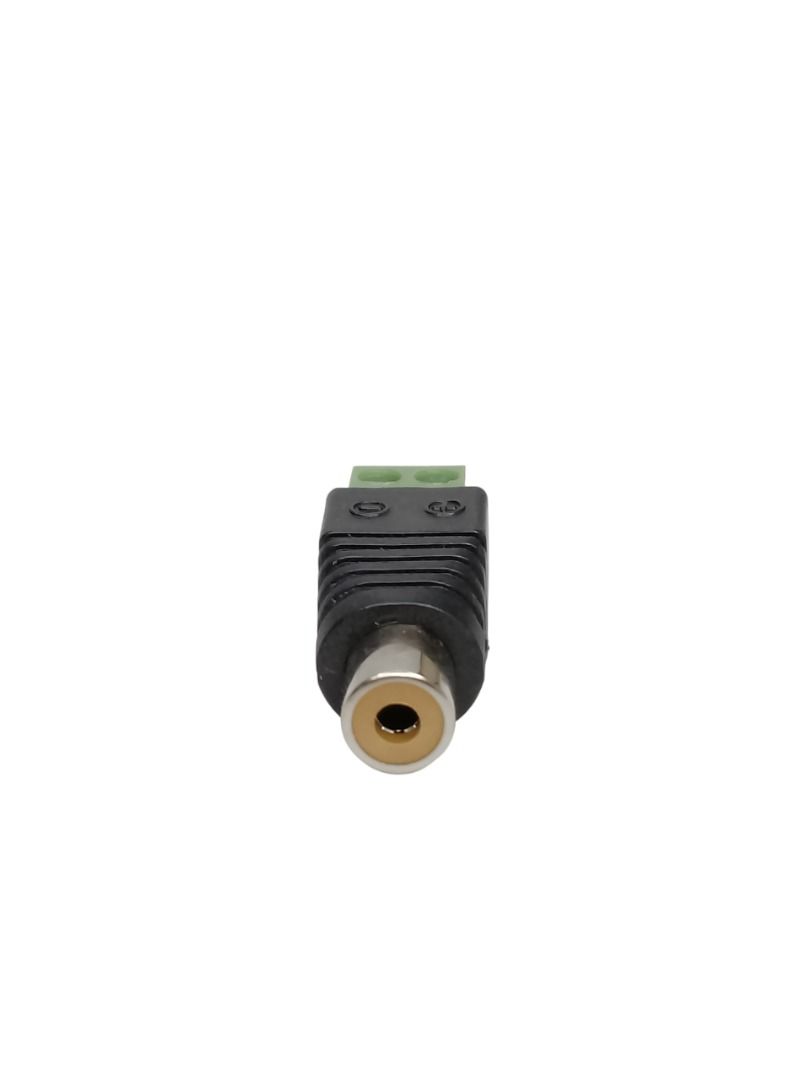 RCA FEMALE to 2-PIN AV SCREW TERMINAL CONNECTOR, SOLDERLESS ADAPTER ...