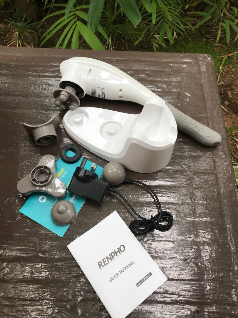 Renpho massager with power adaptor and attachments., Health & Nutrition ...