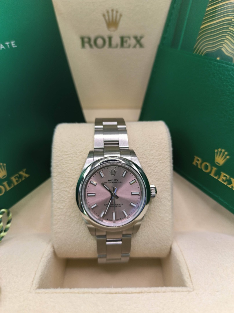 ROLEX 28mm 全新現貨 貼近公價 276200-0004 Oyster Perpetual 28腕錶搭配粉紅色錶面及蠔式（Oyster ...