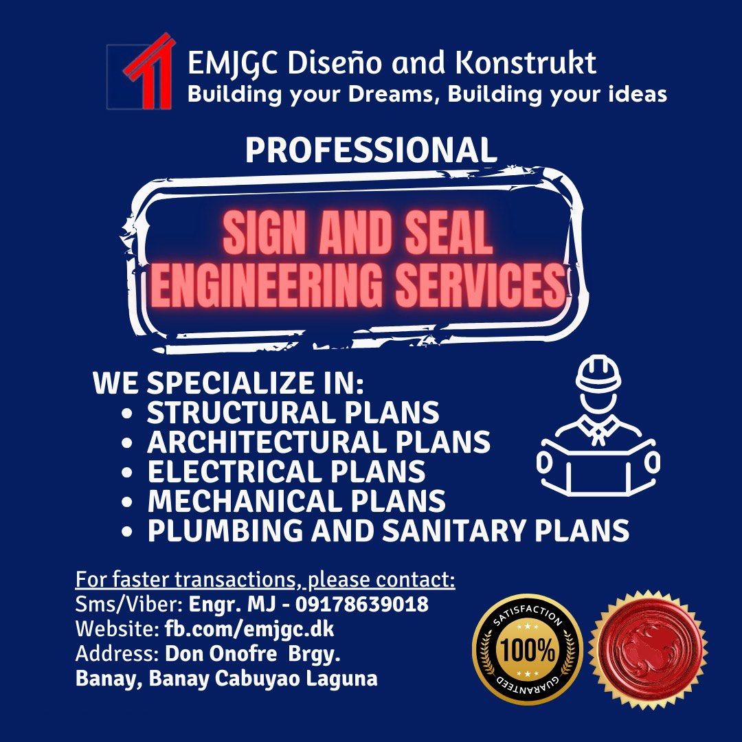 SIGN AND SEAL SERVICES / ENGINEERING CERTIFICATION for Structural ...
