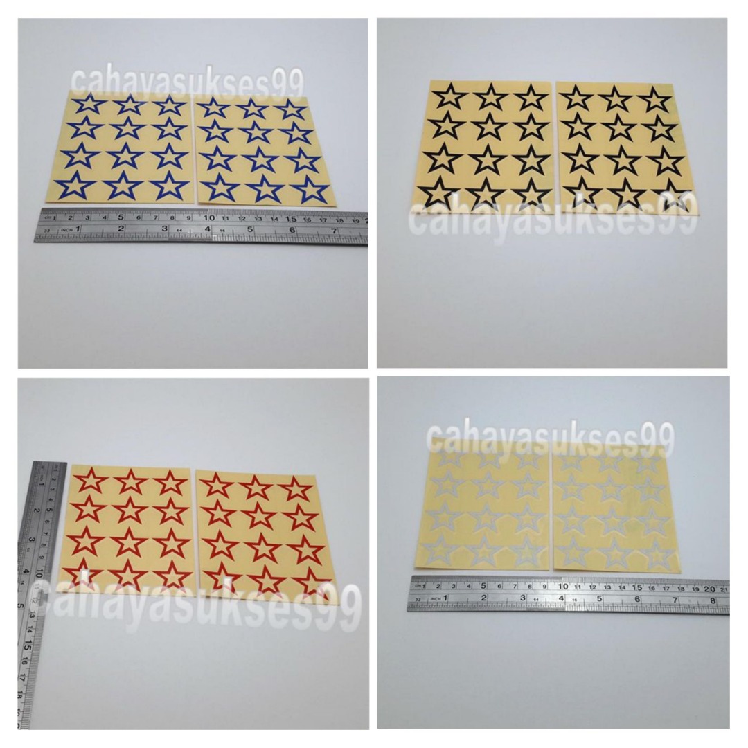 Sticker Label Bintang Size Kecil 2,8cm Stiker Tangki Motor Stiker Helm ...