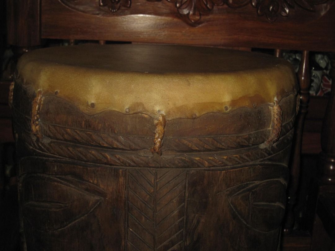 Vintage Hawaiian Polynesian Hand Carved Pahu Drum, Hobbies & Toys ...