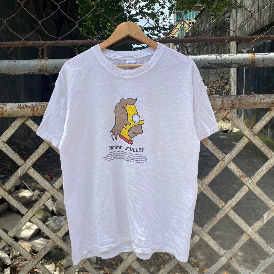 Vintage Homer Simpsons Mullet, Men's Fashion, Tops & Sets, Tshirts ...