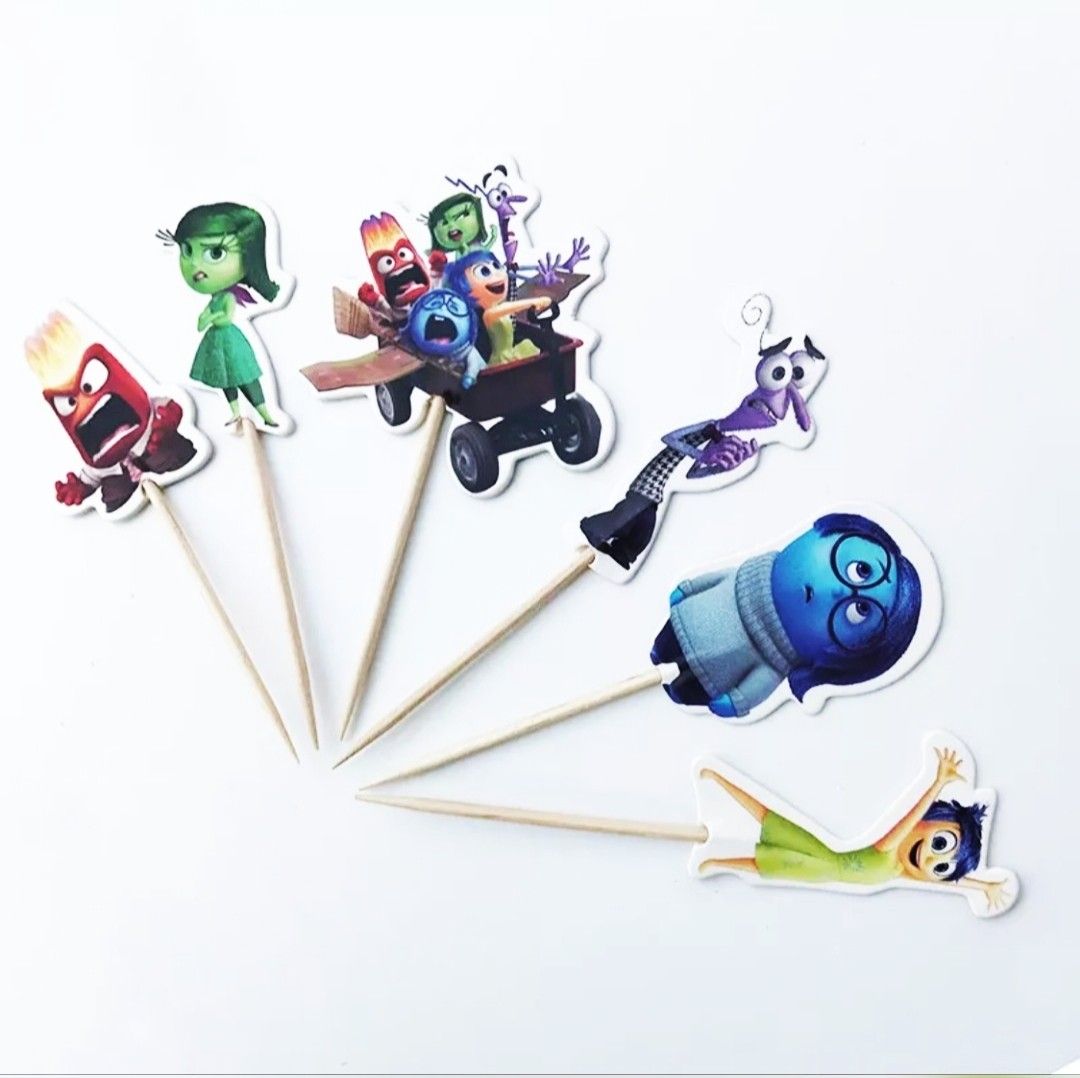 12pc Inside Out Cupcake Toppers Birthday Party Cake Decoration, Hobbies ...