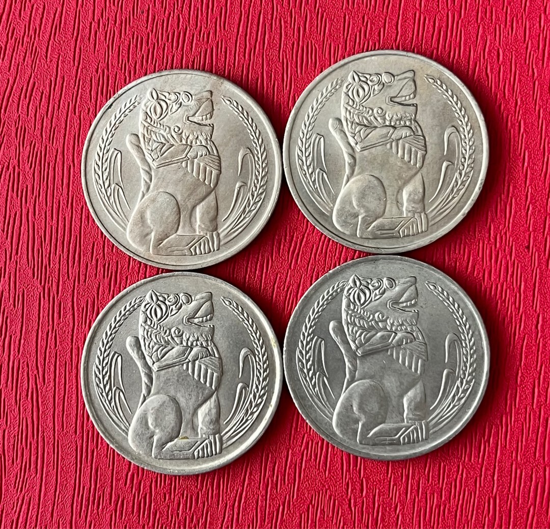1970/71/73/74 Singapore $1 Lion Coins, 4 pcs, Hobbies & Toys ...