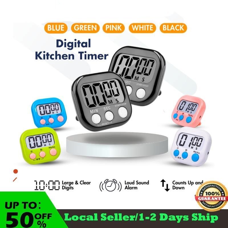 【3 pcs】Timer Clock Kitchen Timer Oven Timer Cooking Timer BIG Digital Timer Magnetic LCD Digit ...