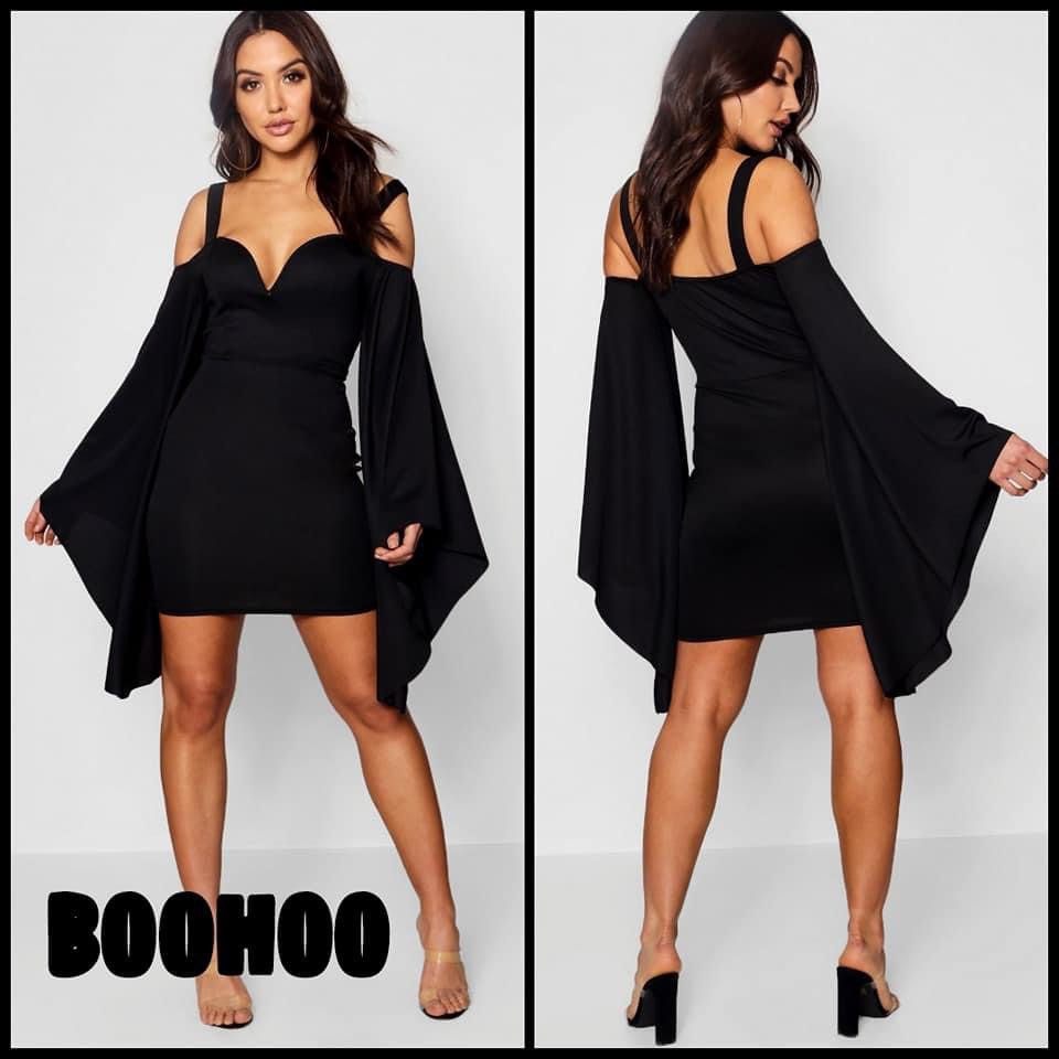 𝗨𝗡𝗨𝗦𝗘𝗗 𝗣𝗥𝗘𝗟𝗢𝗩𝗘𝗗 𝗕𝗢𝗢𝗛𝗢𝗢 𝗕𝗟𝗔𝗖𝗞 𝗕𝗢𝗗𝗬𝗖𝗢𝗡 𝗙𝗟𝗔𝗥𝗘 𝗦𝗟𝗘𝗘𝗩𝗘𝗦 𝗗𝗥𝗘𝗦𝗦, Women's Fashion, Dresses & Sets ...