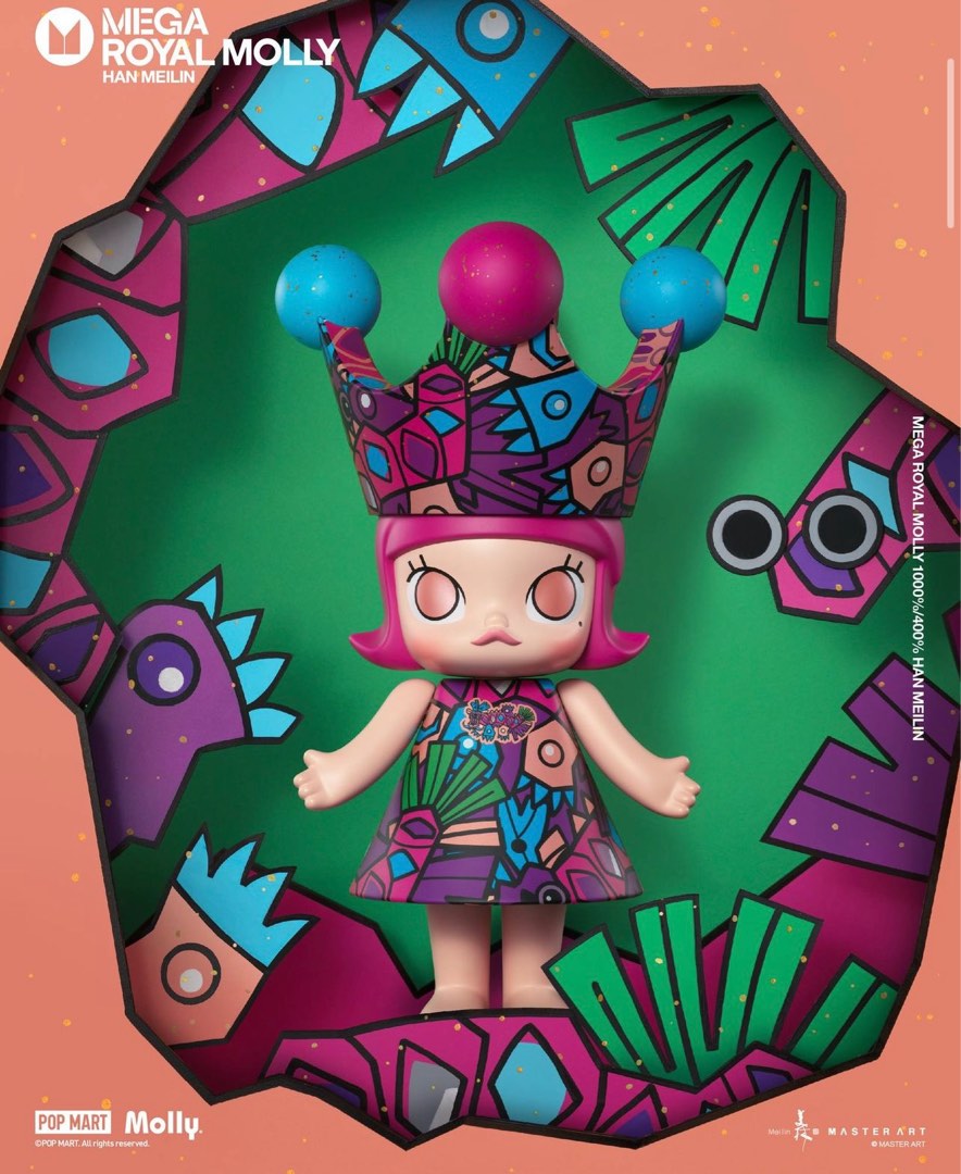 Authentic Popmart mega royal molly 1000% Han Meilin figure figurine ...