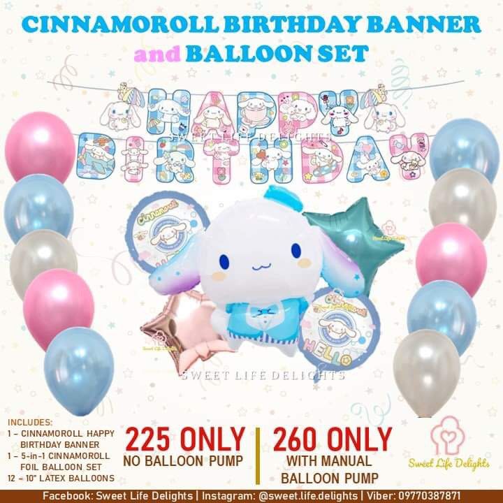 Cinnamoroll Birthday Set, Cinnamoroll Birthday Decors, Cinnamoroll ...