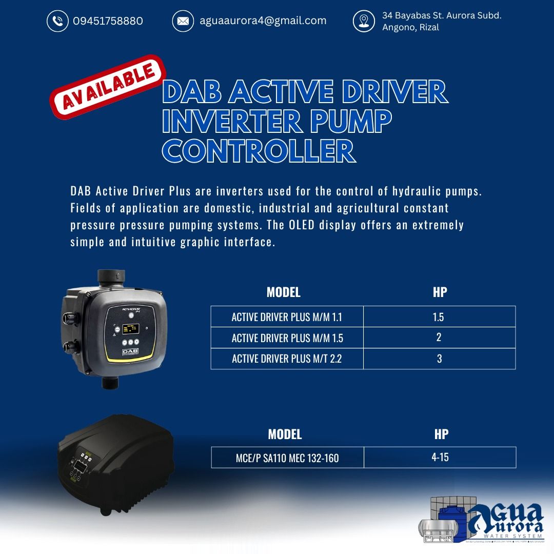 DAB ACTIVE DRIVER INVERTER PUMP CONTROLLER, Furniture & Home Living ...