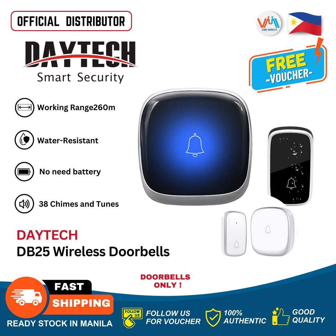 DAYTECH DB25 DAYTECH DB25 Self-Powered Smart Wireless Doorbell Water ...