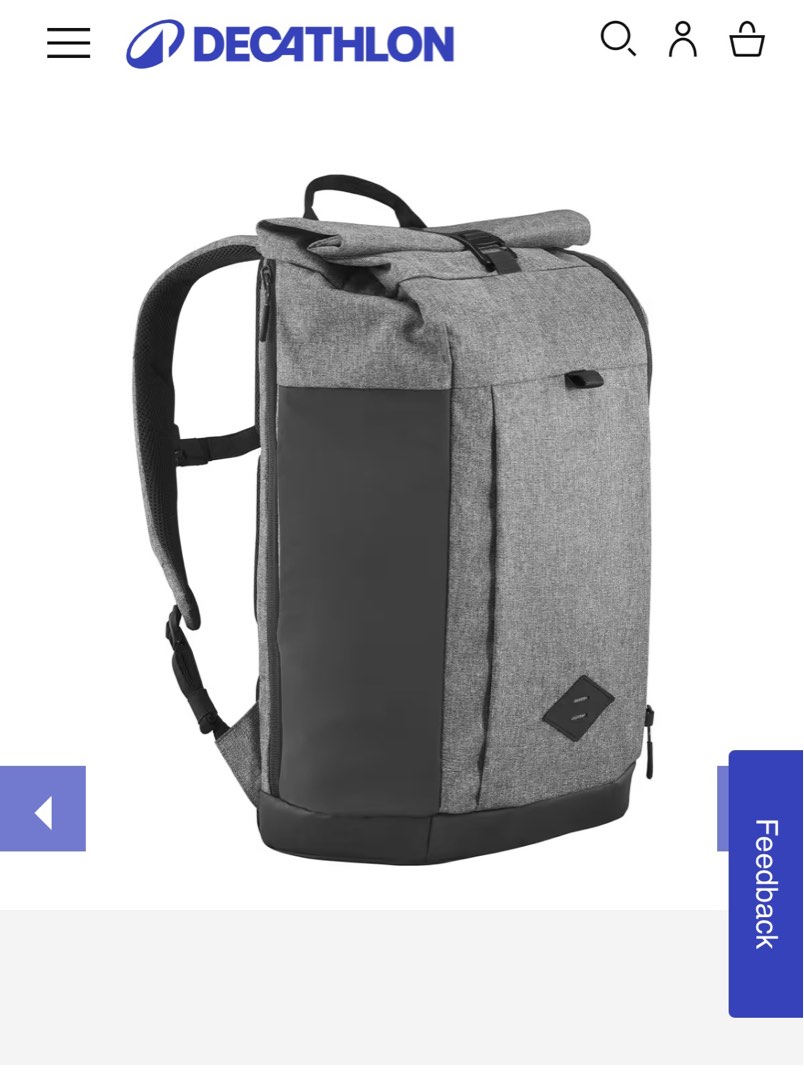 Decathlon Roll Up hiking with laptop compartment Carbon Gray, Men's ...
