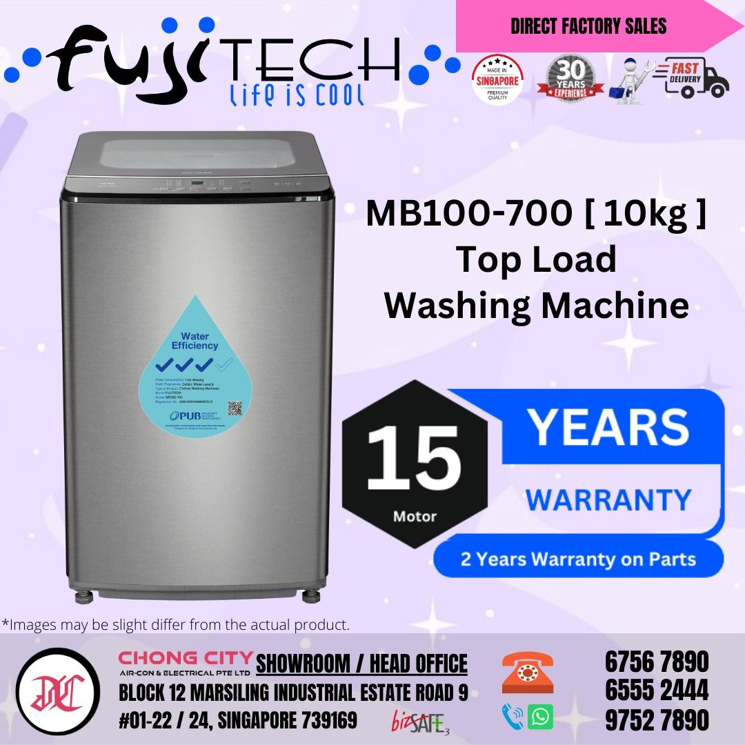 FUJITECH Washing machine [10Kg] [MB100-700], TV & Home Appliances ...