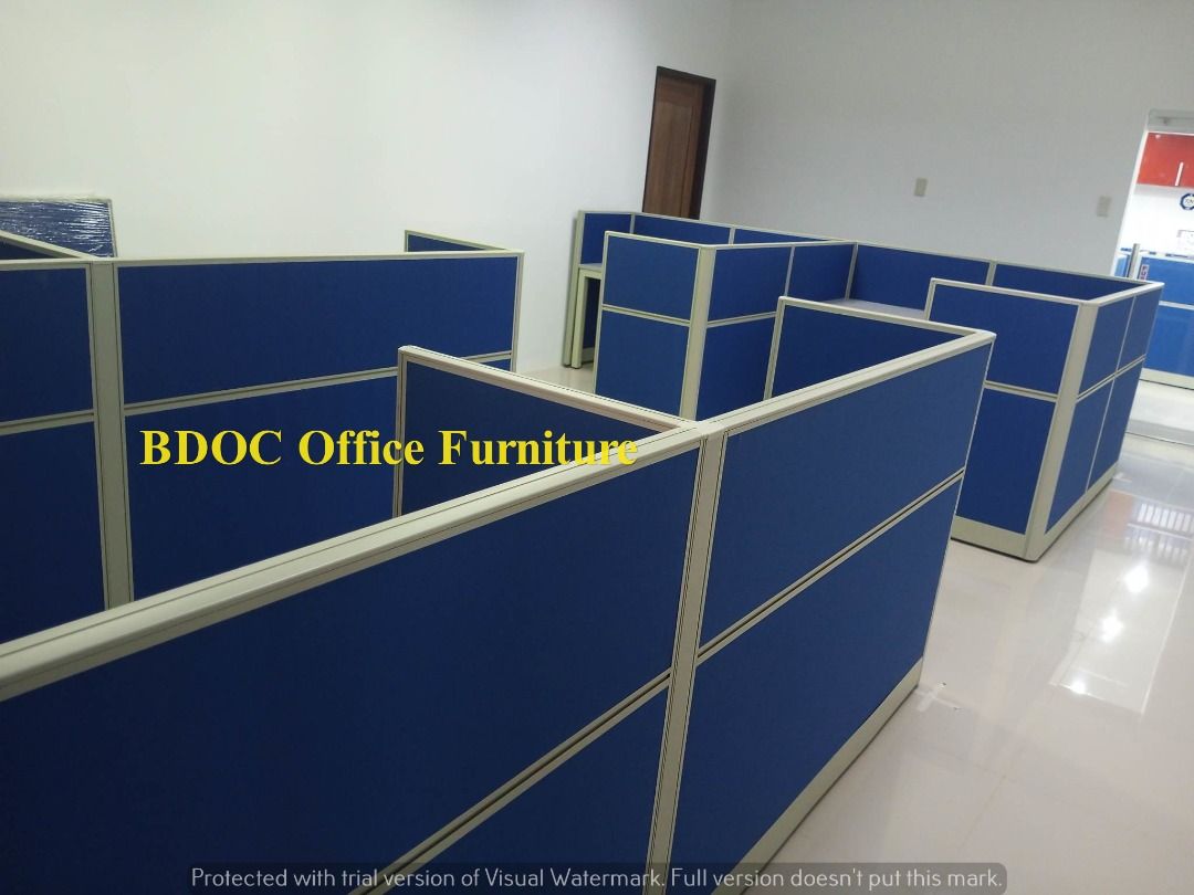 full fabric office partition navy blue color / office partition ...