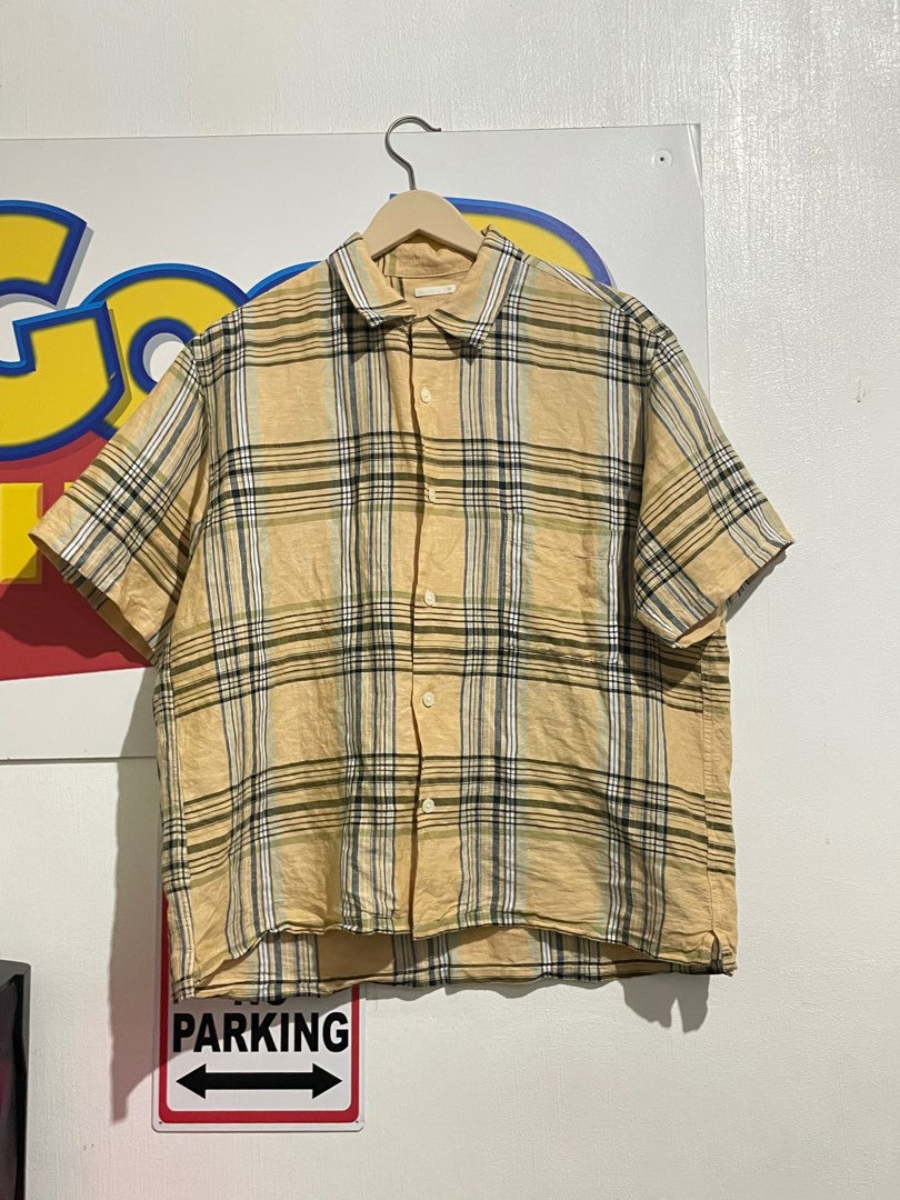 GU cropped button down shirt, Men's Fashion, Tops & Sets, Tshirts ...